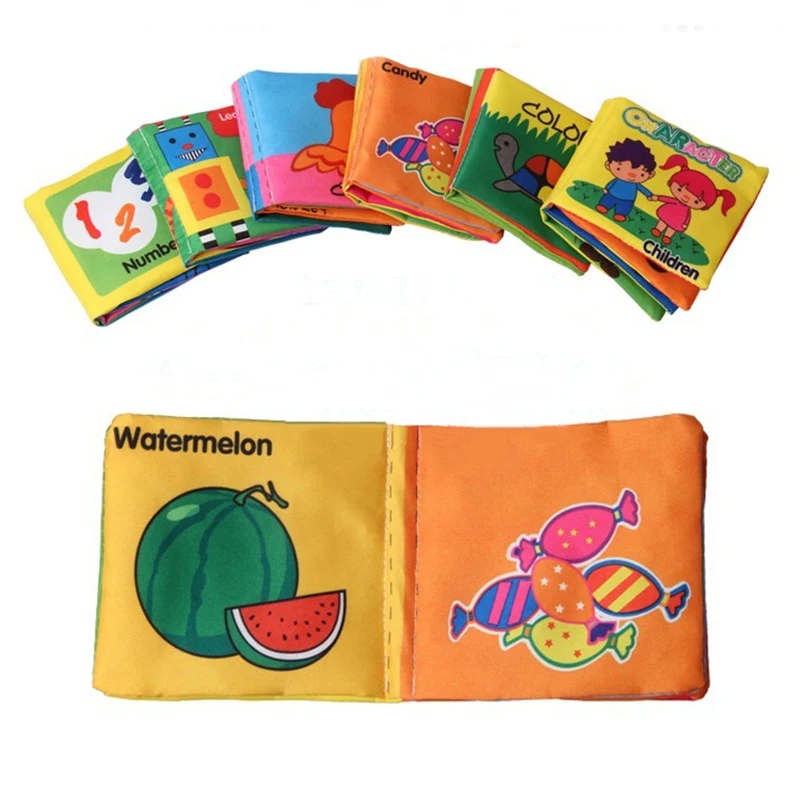 New Cloth Book Baby Early Education English Cloth Book 8 Page Family ...