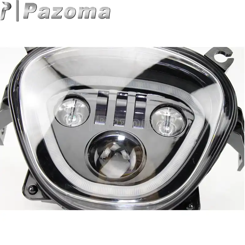 Motorcycle Black LED Headlight 6500K 110W DRL High Low Beam Headlamp Custom For Suzuki Boulevard ...