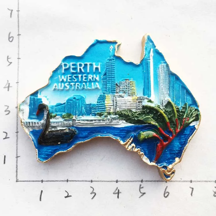 Australia Perth Creative Map Travel Souvenir Magnetic Stickers ...