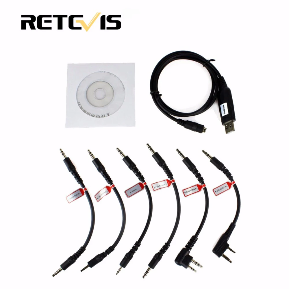 Retevis 6 in 1 USB Programming Cable For Baofeng UV5R 888S Retevis RT5R ...
