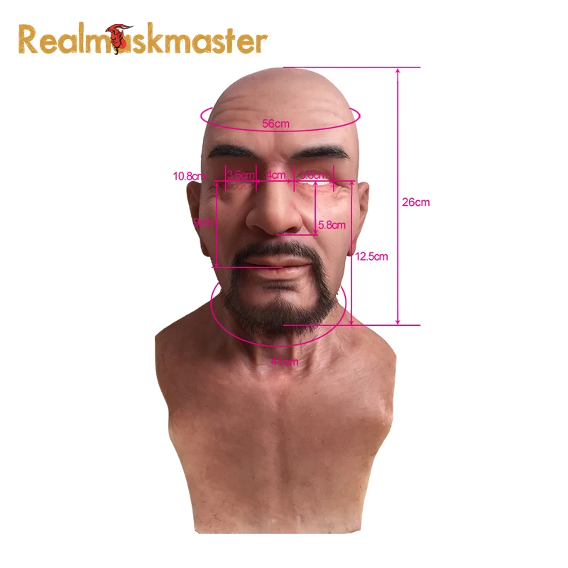 Realmaskmaster hallween party realistic artificial male latex full face ...