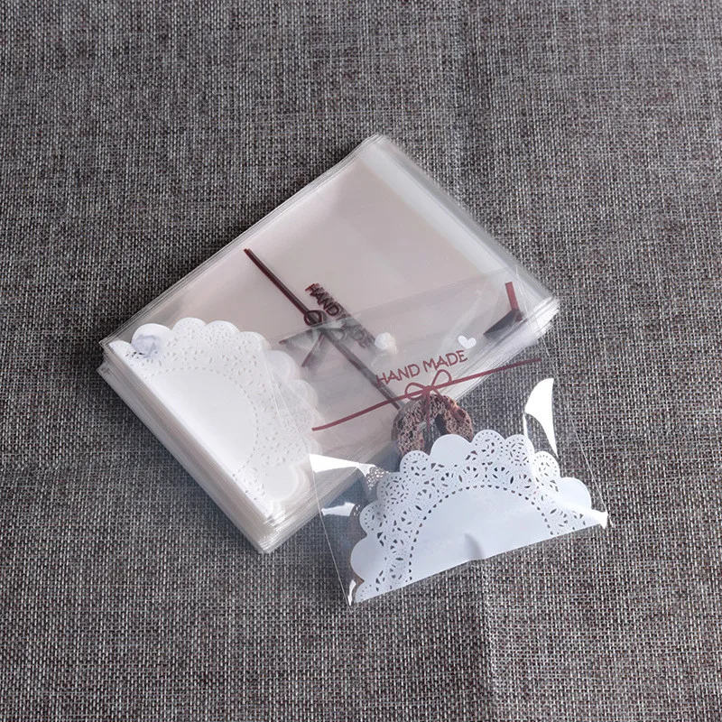 100pcs/lot Translucent dots Plastic cookie packaging bags cupcake ...