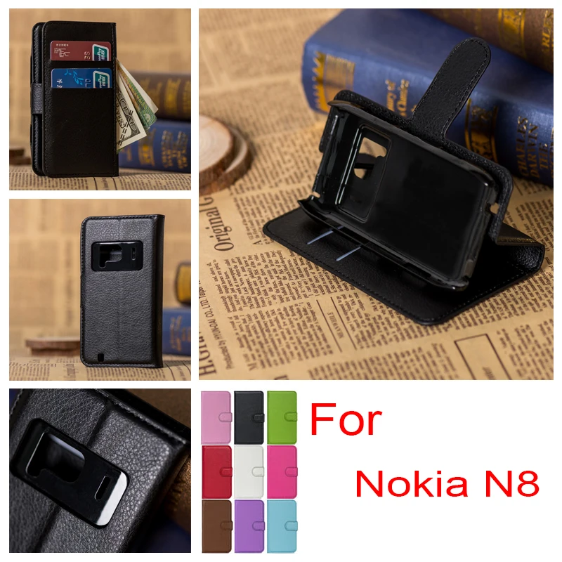 Luxury Wallet Style With Stand PU Leather Case For Nokia N8 Cover with ...