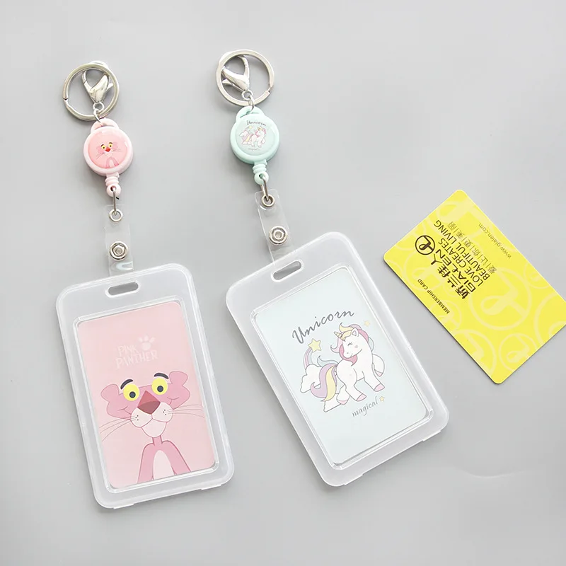 Cute Card Holder Women Cover Bag kids Cartoon Animal String Bus Name ID ...