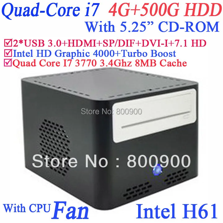 Mini pc media center Win.7 with Quad Core I7 3770 3.4Ghz 5.25" CD ROM ...