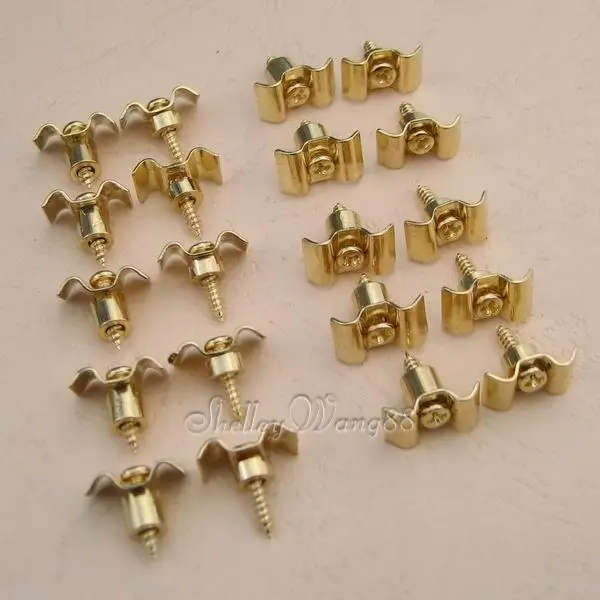 10 Sets Gold Plated Guitar Roller String Tree Guide Retainer /w Screws ...