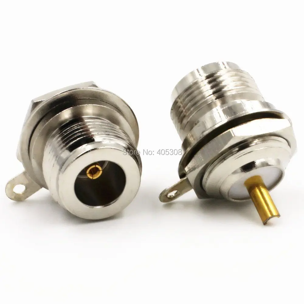 N Female Connector Panel Mount Bulkhead with Solder Cup RF Adapter (2 ...