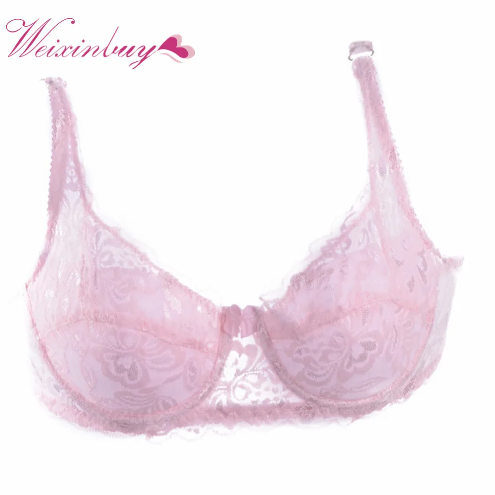 Buy Women Sexy Underwire Padded Up Embroidery Lace Bra