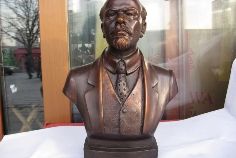 12 Western Classical Pure Bronze Copper Carved giant Lenin Head Art ...