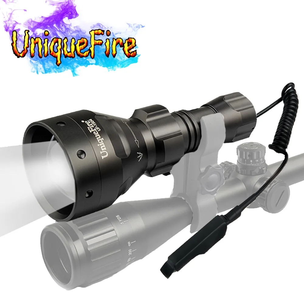 UniqueFire 1504 IR 850nm LED Flashlight 67mm Convex Lens Zoomable Torch ...