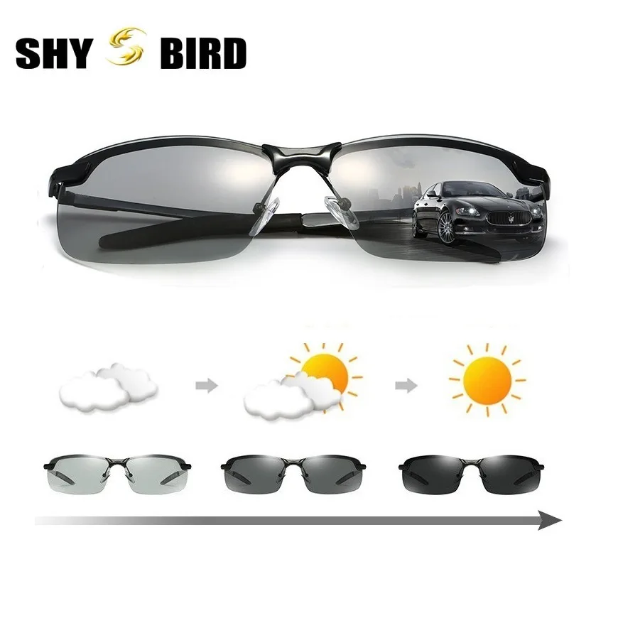 Photochromic Polarized Sunglasses Men Women Chameleon Glasses Uv400