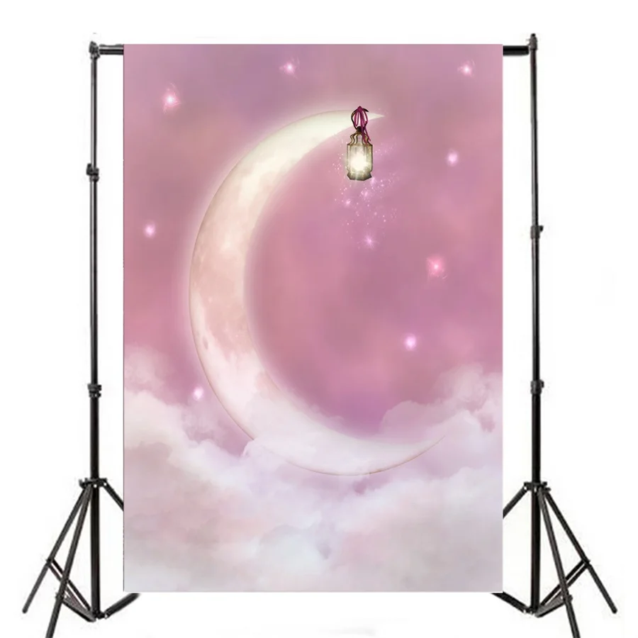 Laeacco Dreamy Crescent Moon Lamp Cloudy Photography Backgrounds Vinyl ...