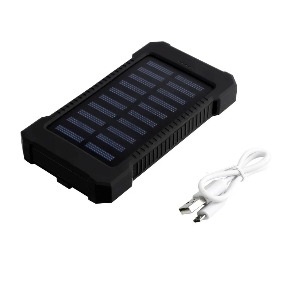 Solar Power Bank 10000mah Waterproof Dual USB External Battery Solar ...