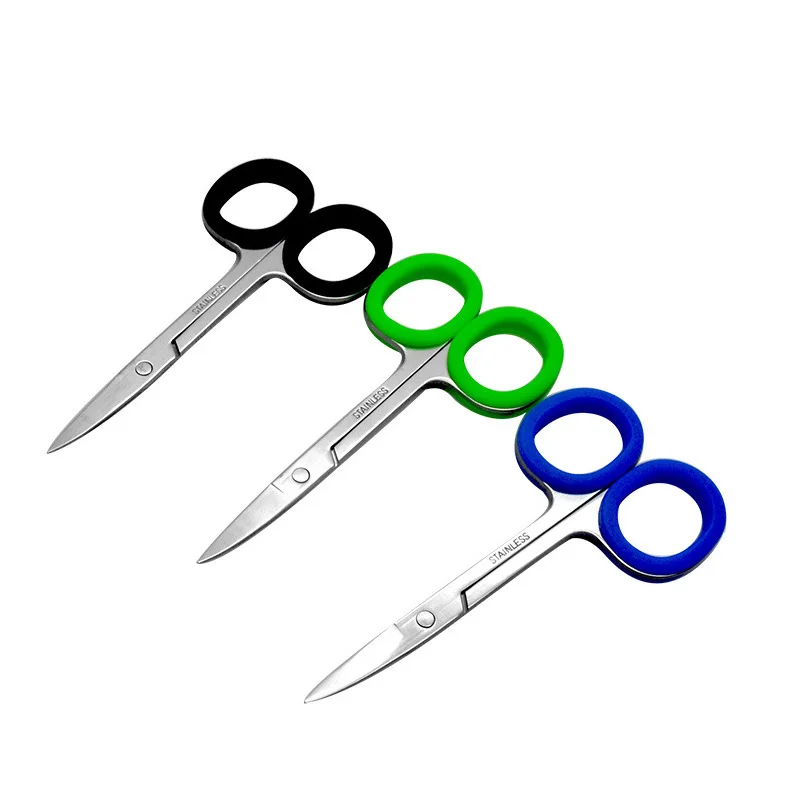 5pcs Stainless Steel Silica gel Eyebrow Scissors Nose Hair Eyelids ...