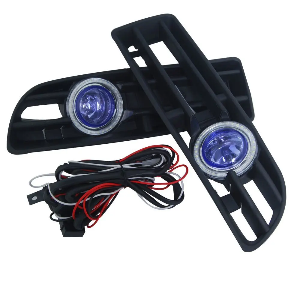 Blue LED Fog Light And Angel Eyes Lamp Bumper Grill For 1998 2004 VW ...