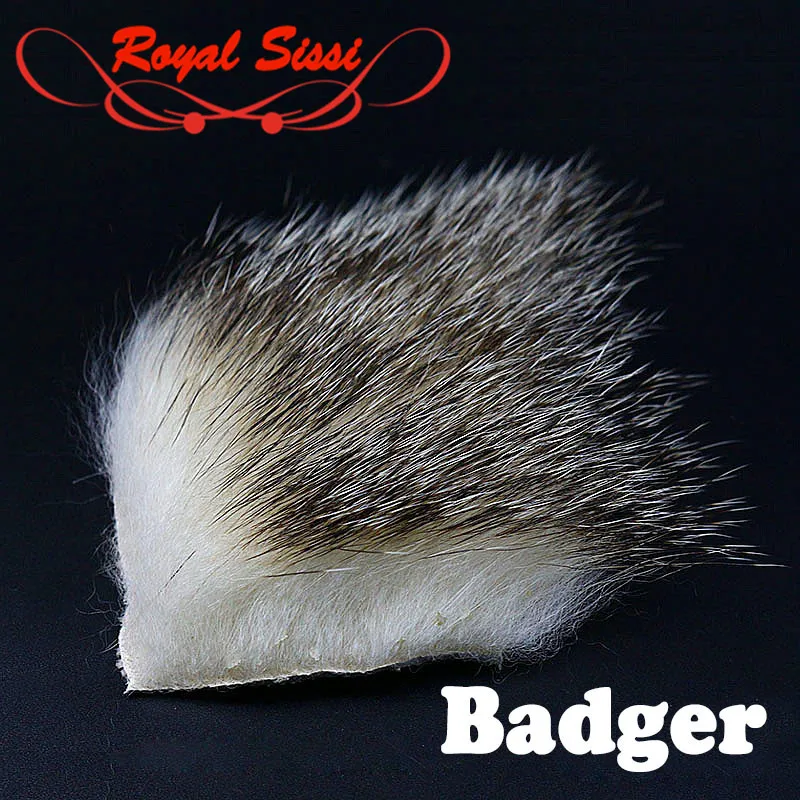 New 2 patches premium badger fur large cut fly tying furs Long genuine ...