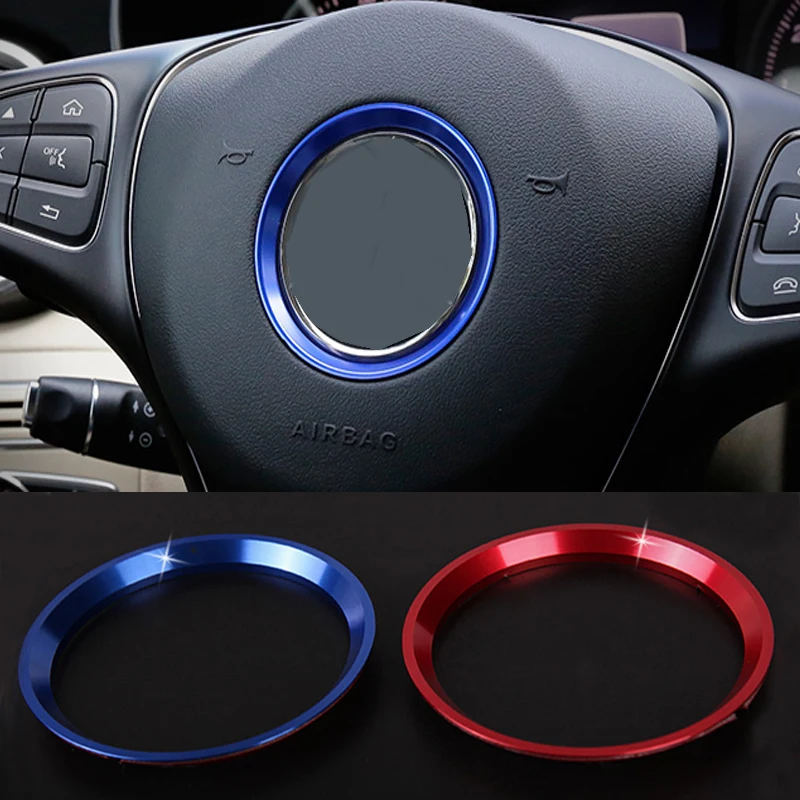 Car steering wheel Center decoration rings stickers cover for Mercedes ...
