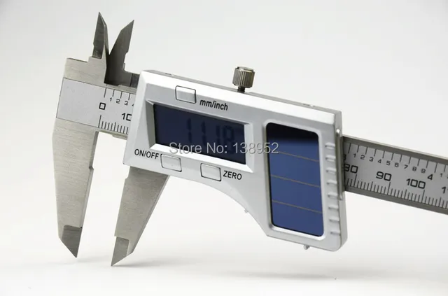 6inch 0.01mm Solar Digital Caliper solar Stainless steel electronic vernier caliper solar energy digital caliper AliExpress