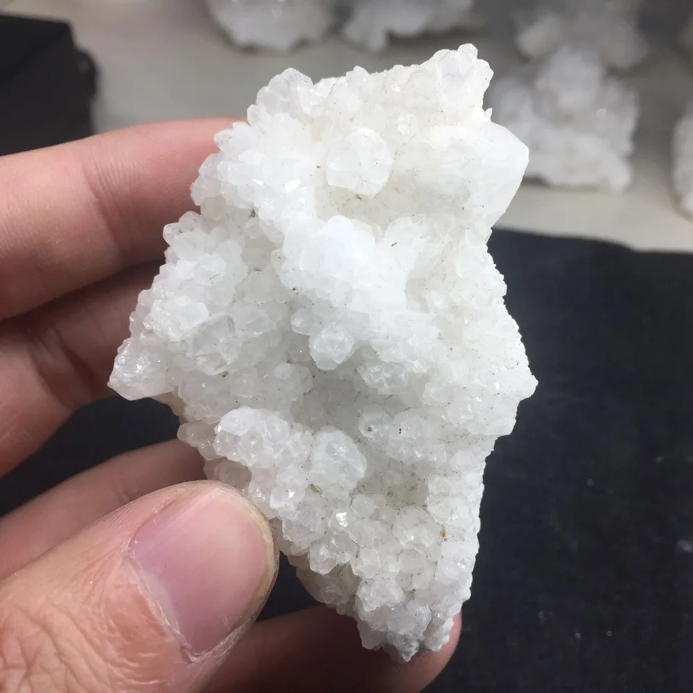 62g Natural White And Clear Crystal Cluster Stone And Minerals Specimen ...
