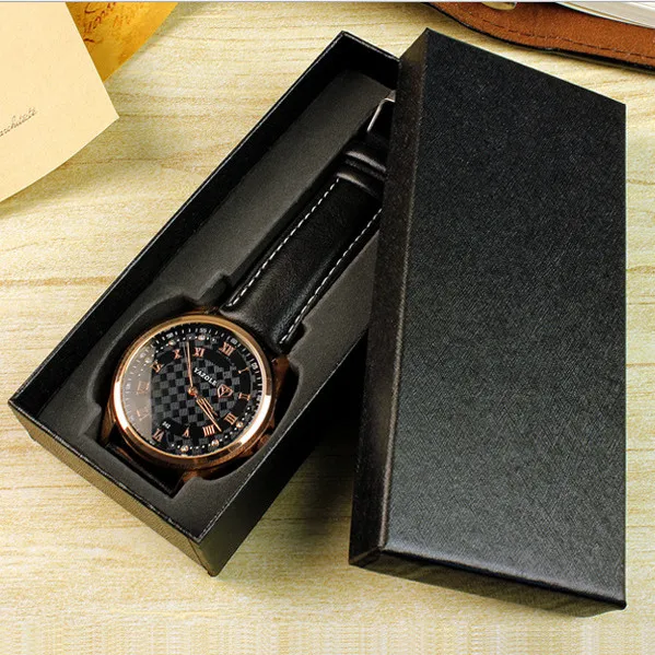2018 Rectangle Shape Cardboard Watch Box Black Watch Storage Case Brand ...