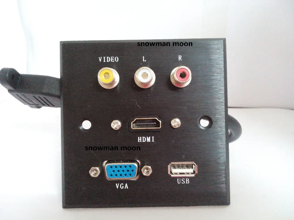 Multimedia aluminum panel wall socket VIDEO L R HDMI VGA USB High grade ...