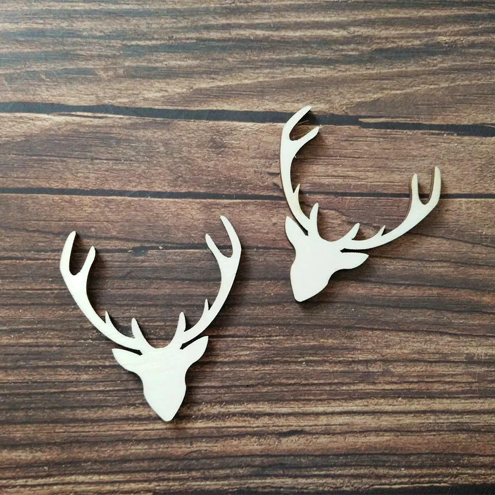 10pcs-Laser-Cut-Deer-Head-Cut-Out-Wood-Deer-Head-Shape-Art-Craft-Wooden ...