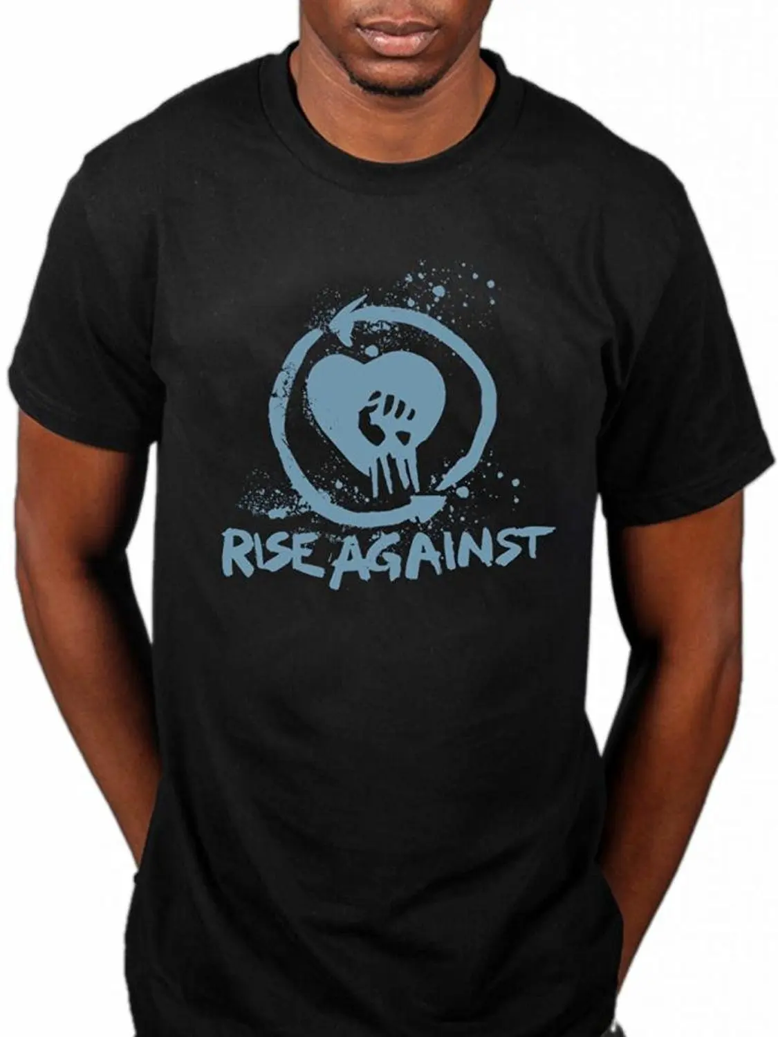 Mens T Shirt Fashion Official Rise Against Heart Fist T Shirt Melodic