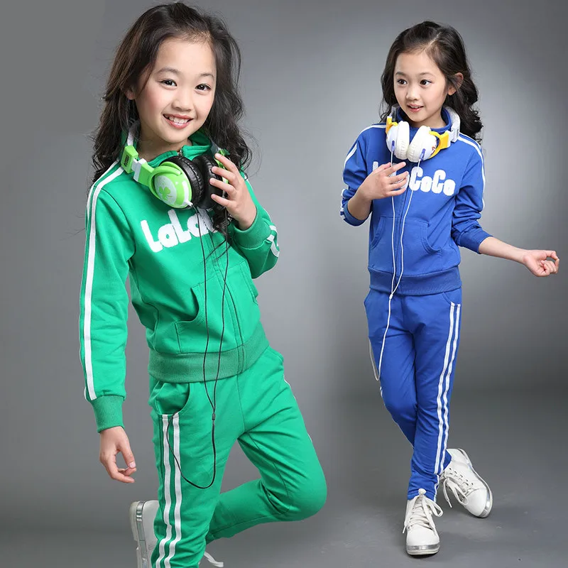 Kids Girls Sport Suits Set Spring Autumn 2017 Teenage Girls' Clothing ...