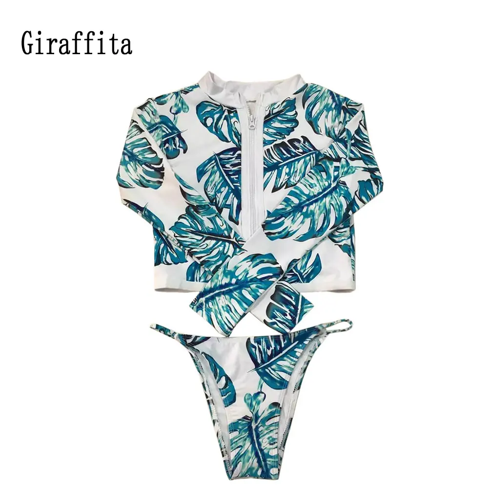 Newly Plants Print Mesh Patchwork Women Bikini Set Stylish Sexy Two