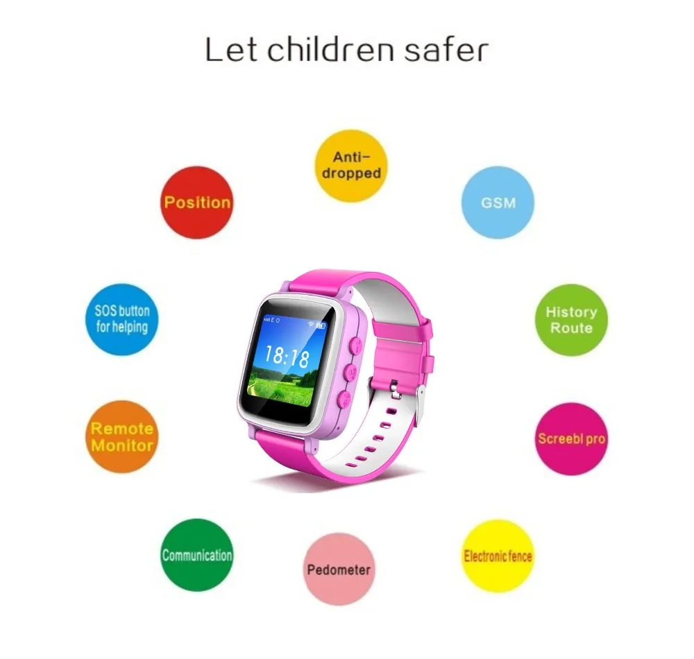 Hot Kid GPS Smart Watch Wristwatch SOS Call Location Finder Locator ...