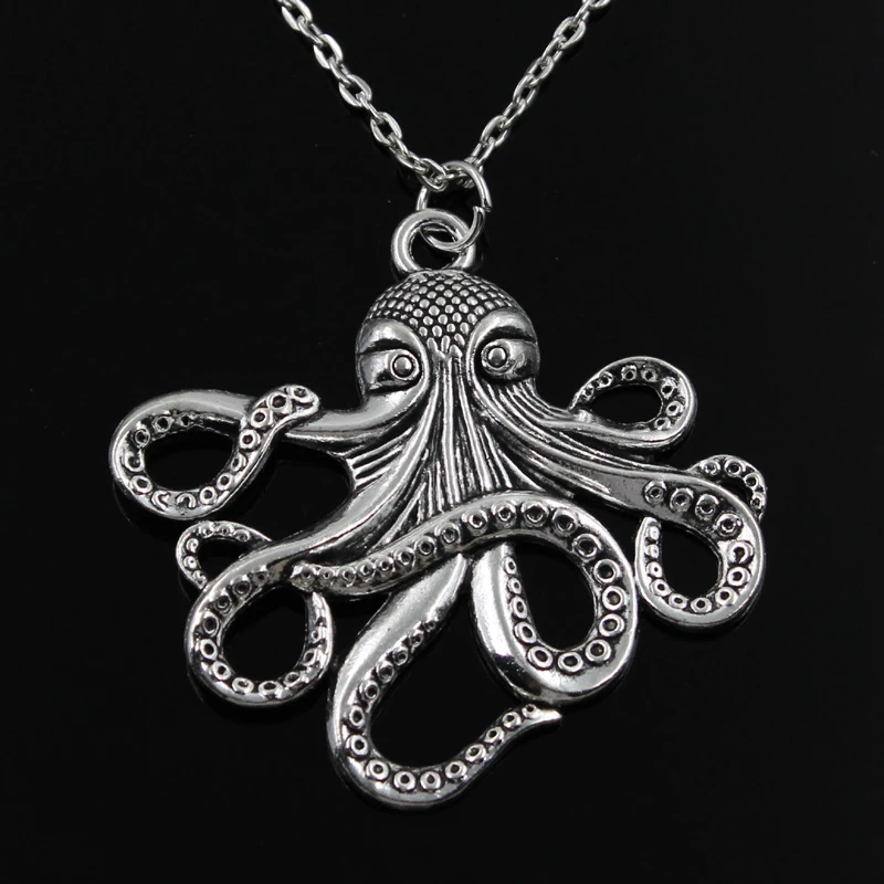 New Fashion Octopus Pendants Round Cross Chain Short Long Mens Womens ...