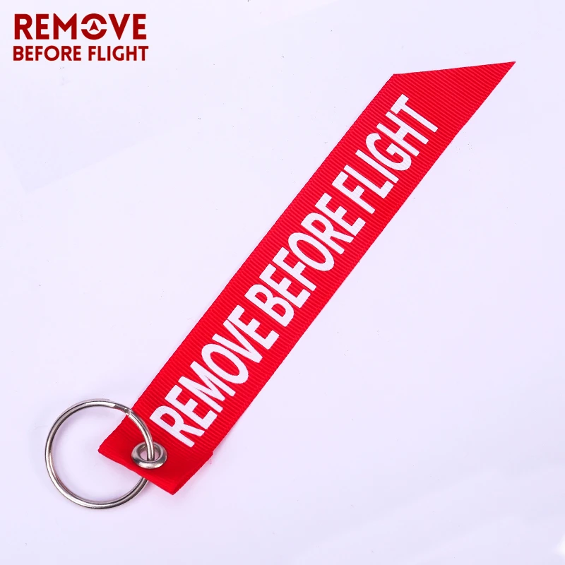 Remove Before Flight Streamer Key Chain Chaveiro Red Print Keychain ...