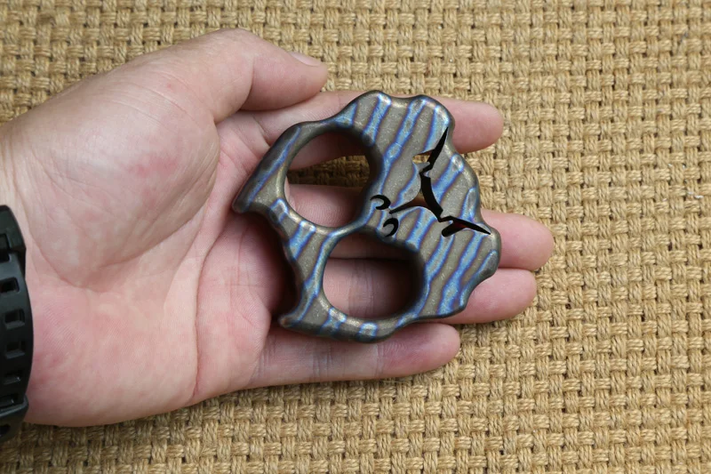 DICORIA Bully dog double ring TC4 Titanium punch daggers outdoor Buckle ...