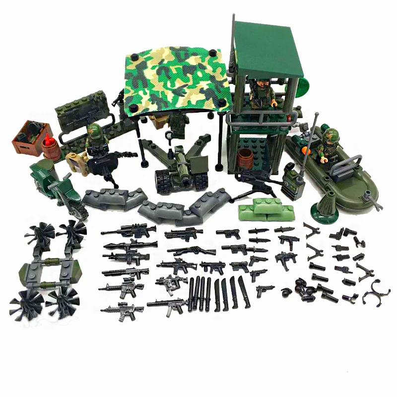Military Armed Assault Camouflage Soldier Figures Building Blocks SWAT ...