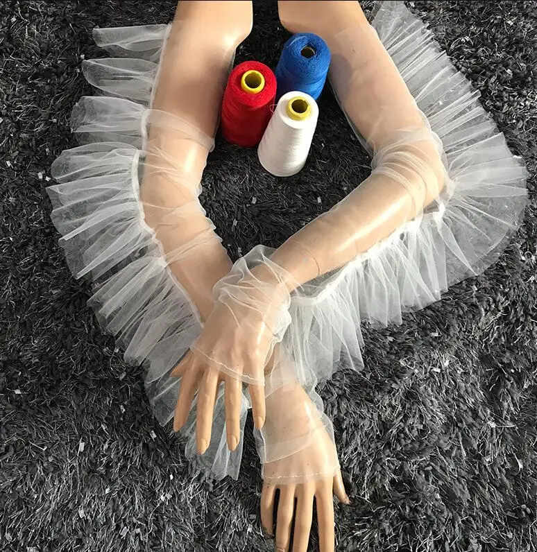 Women's elegant red color mesh glove female spring summer sunscreen ...