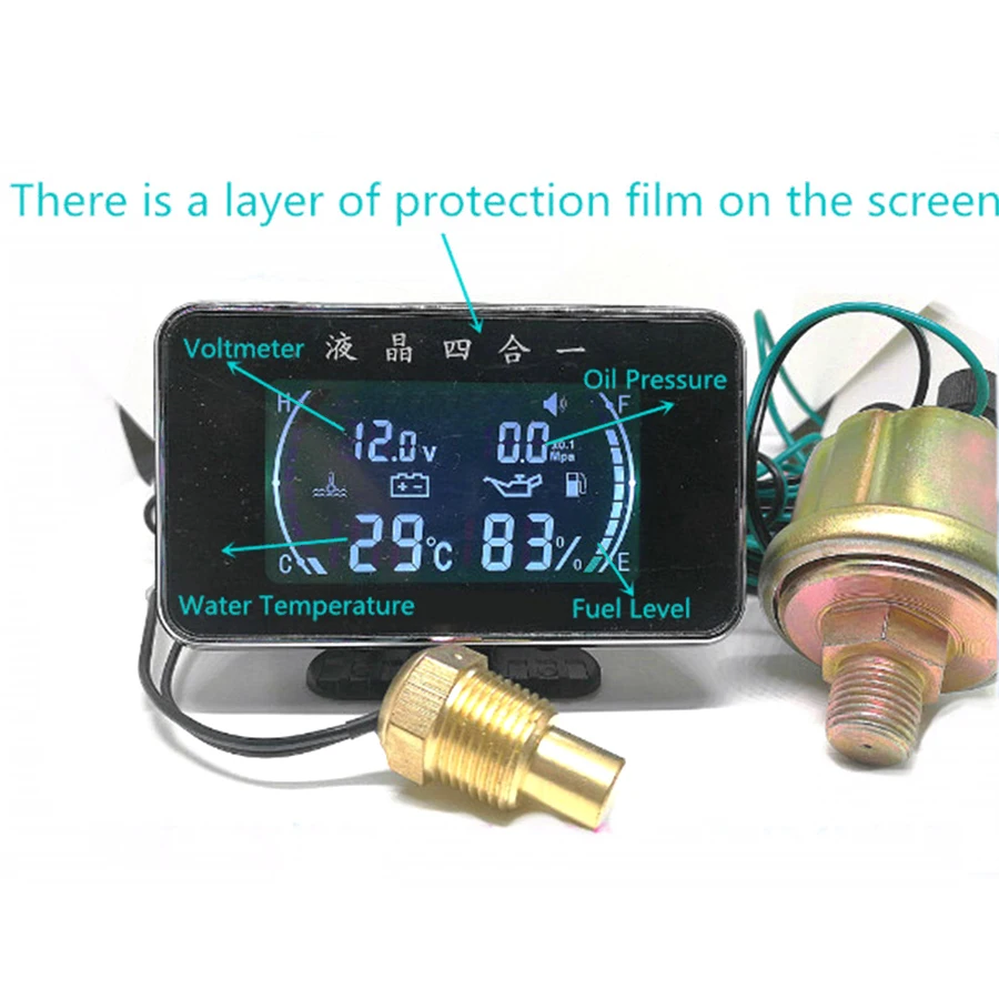 Medidor de presión de aceite para coche, voltímetro, indicador de temperatura del agua y ...