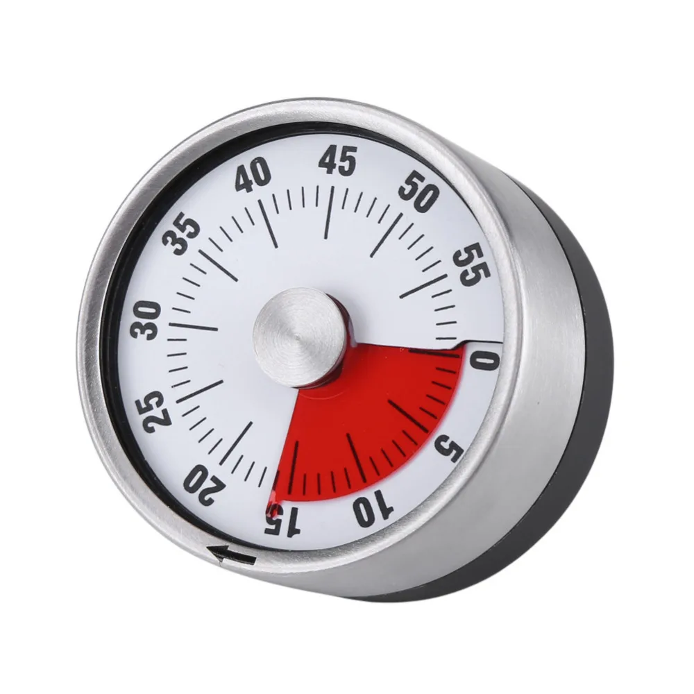 Stainless Steel Kitchen Timer Magnetic Mechanical 60 Minutes Fridge ...