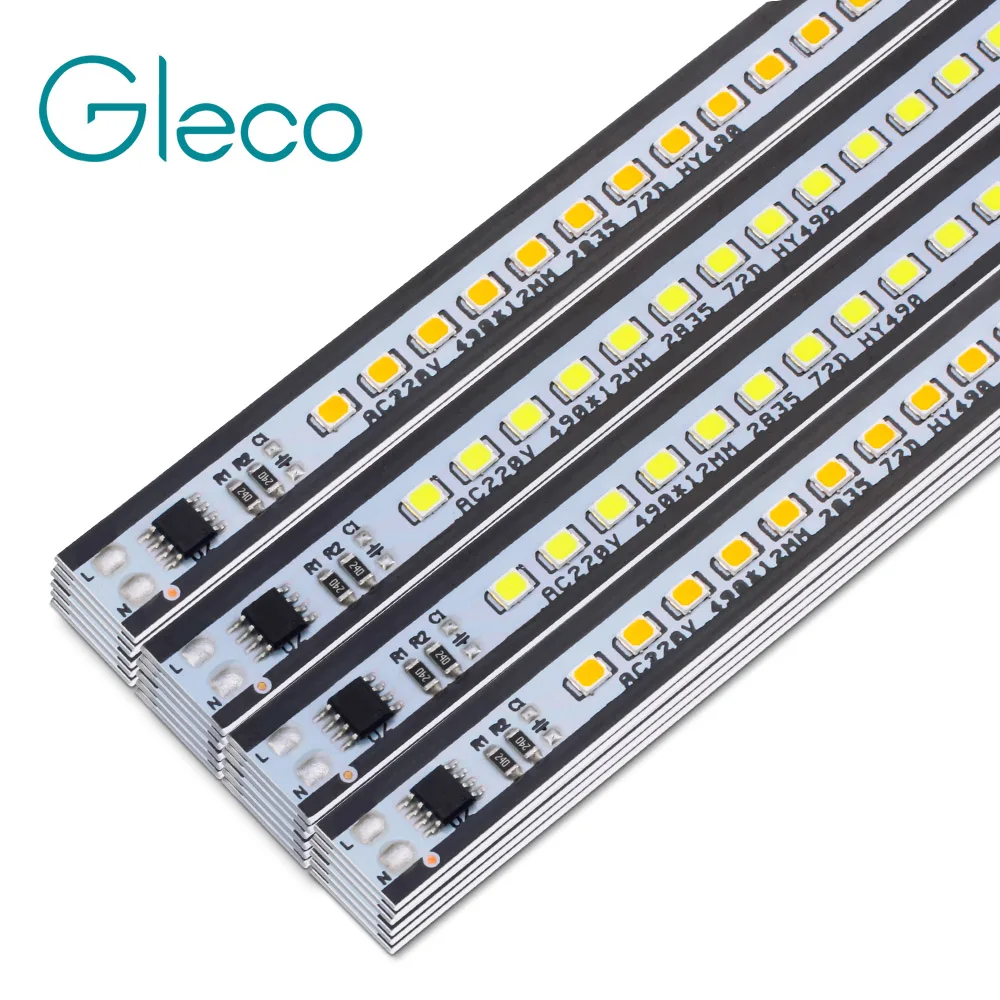 50 ADET 220 V LED bar ışığı SMD 2835 72 LEDs 49 cm Alüminyum alaşımlı ...
