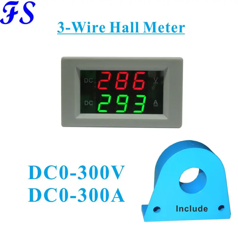 LED Digital Voltmeter Ammeter DC 0 300V 300A Amp Volt Panel Meter ...