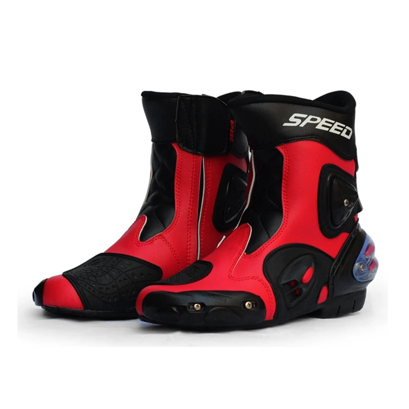 Pro biker Speed Motocross Leather Motorcycle Boots Men Shoes Motocross ...