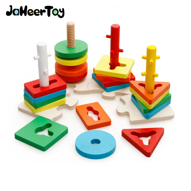 JaheerToy Montessori Educational Toy for Children Geometric Assembling ...