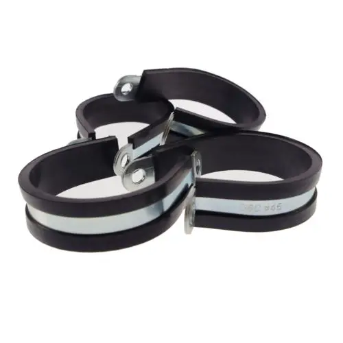 4 x Zinc Plated Rubber Insulated Cushinoned Cable Wire Fuel Clamps ...