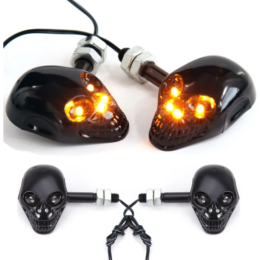 High quality Yellow Light 1 pair Universal Black Motorcycle 12V 3W ...