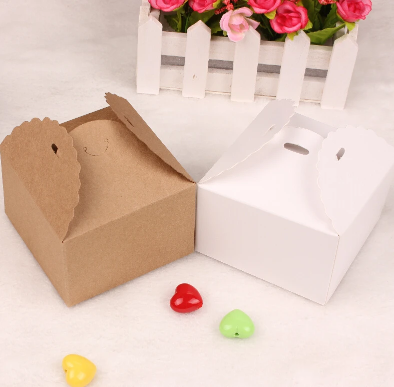 10pcs Retro Mini Kraft Paper Box,black DIY Wedding Gift Favor Boxes,9*9 ...