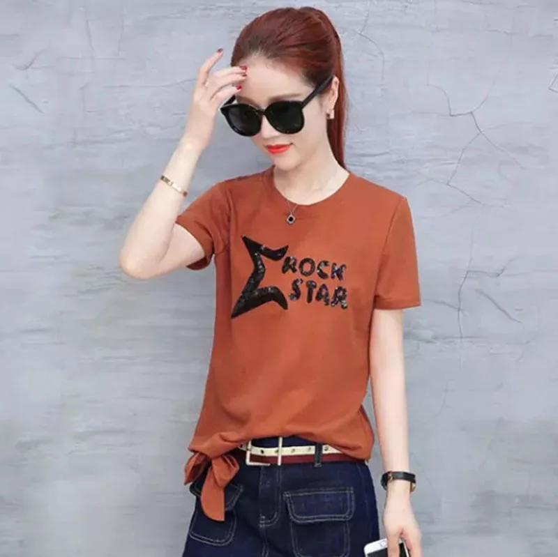New Design Women Spring Summer Style T shirts Tops Lady Girls Casual ...