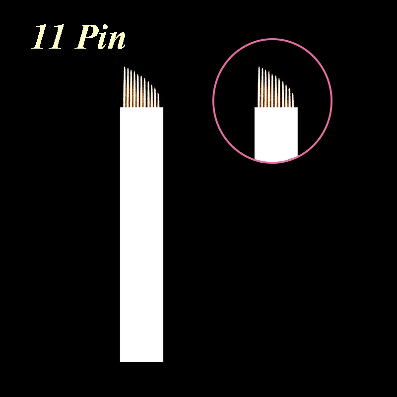 50 Pcs 9 11 12 Flex Lamina Agulhas Tebori Microblading Needles Pins ...