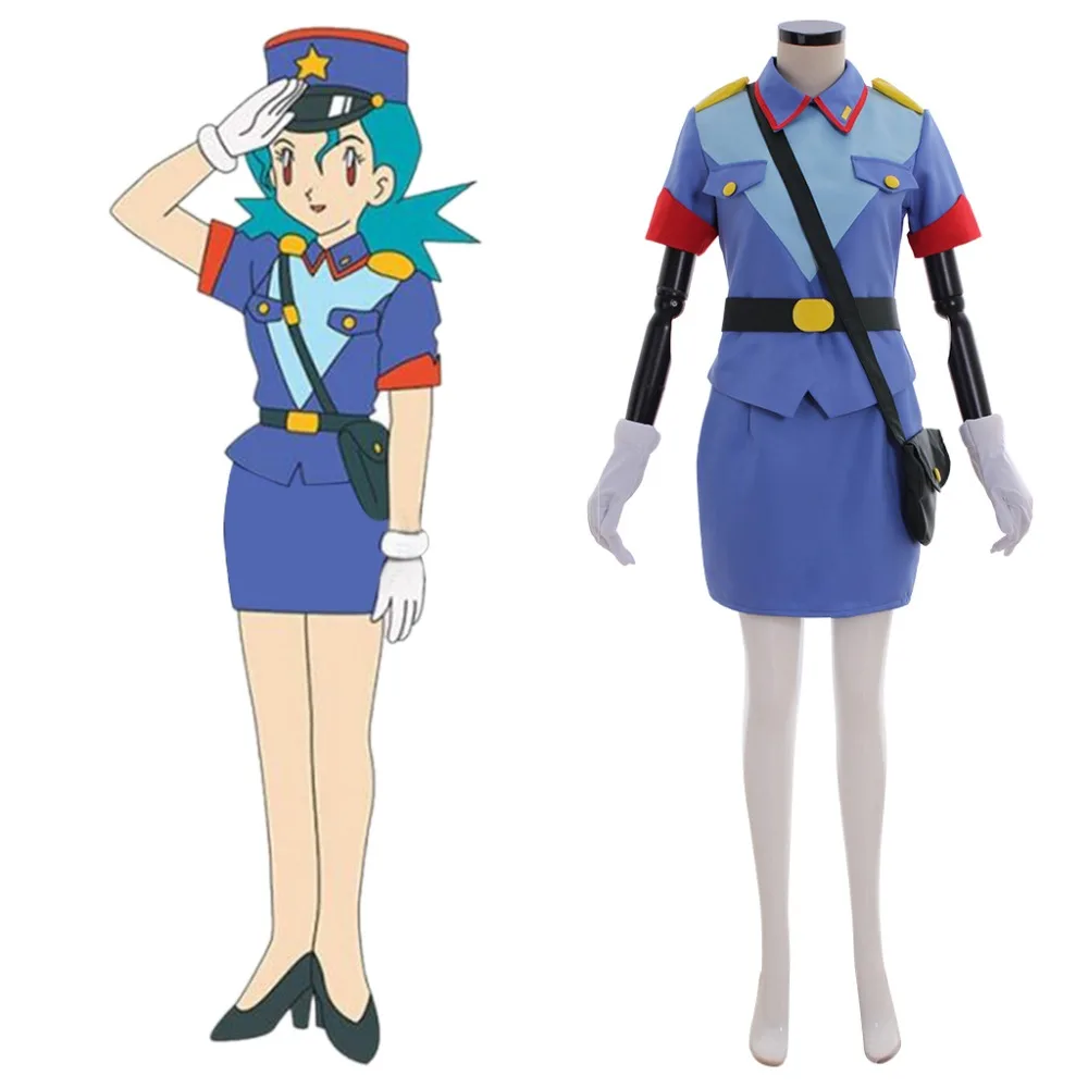 Cosplaydiy Anime Cartoon Pokemon Pocket Monsters Officer Jenny Cosplay Suit Adult Girls Women