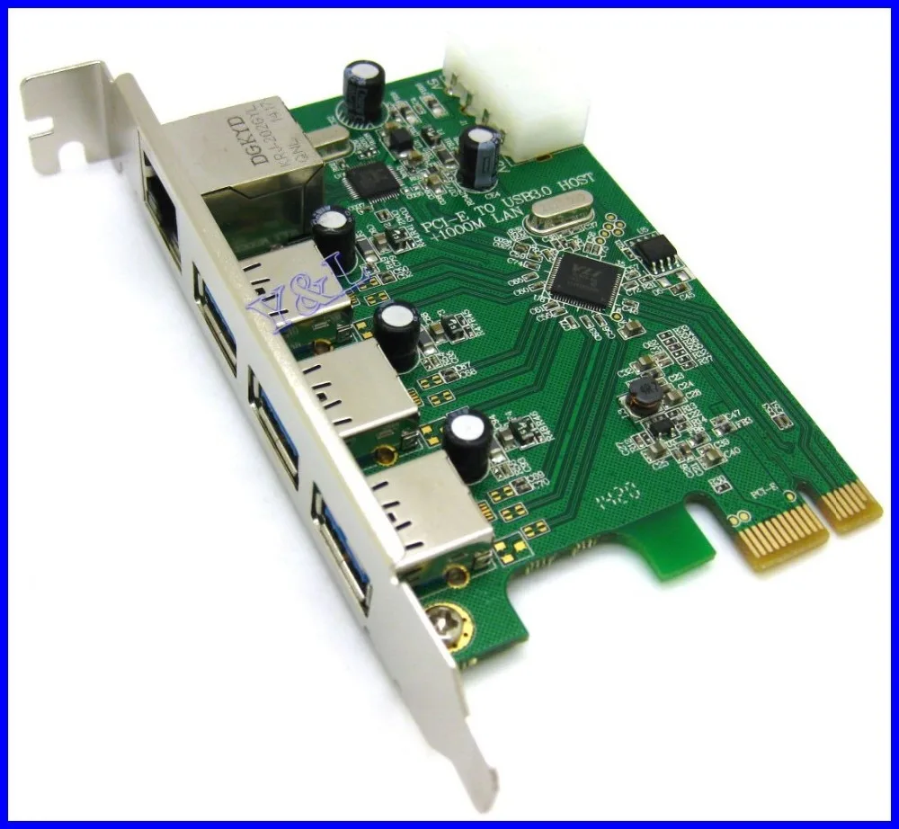3 Port Usb 3.0 Usb3.0 + Gigabit Ethernet Network Lan Combo To Pci-e Pci ...