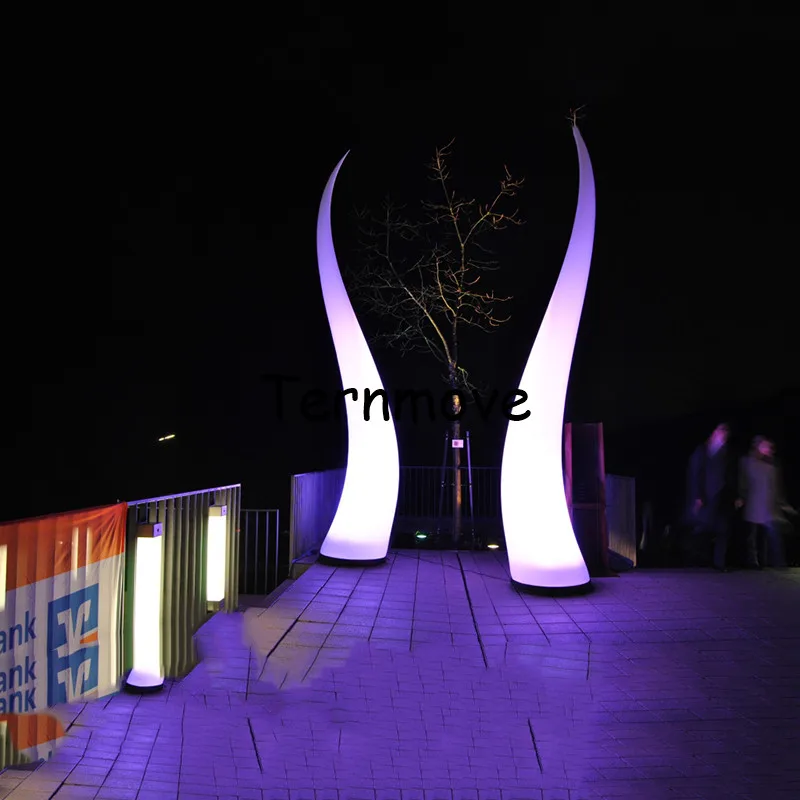 LED-lighting-flames-inflatable-curly-spire-inflatable-pillar-tusk-horn ...
