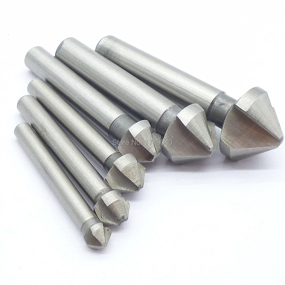 6 pièces 3 flûte chanfreinage forage moulin foret 90 degrés HSS ...